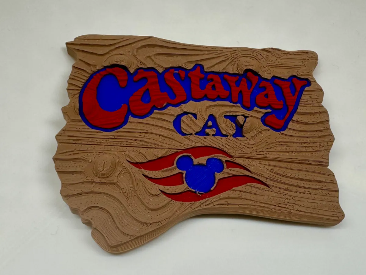 Castaway Cay Wood Sign Magnet - Free 3D Print Model - MakerWorld