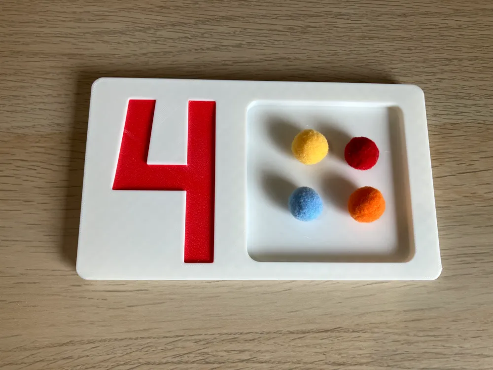 Number Sorting Tray Set - Numbers 1-6 - Free 3D Print Model - MakerWorld