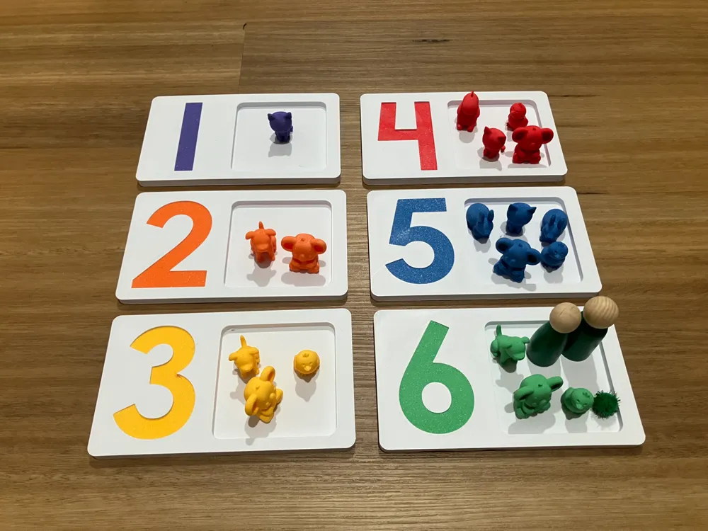 Number Sorting Tray Set - Numbers 1-6 - Free 3D Print Model - MakerWorld