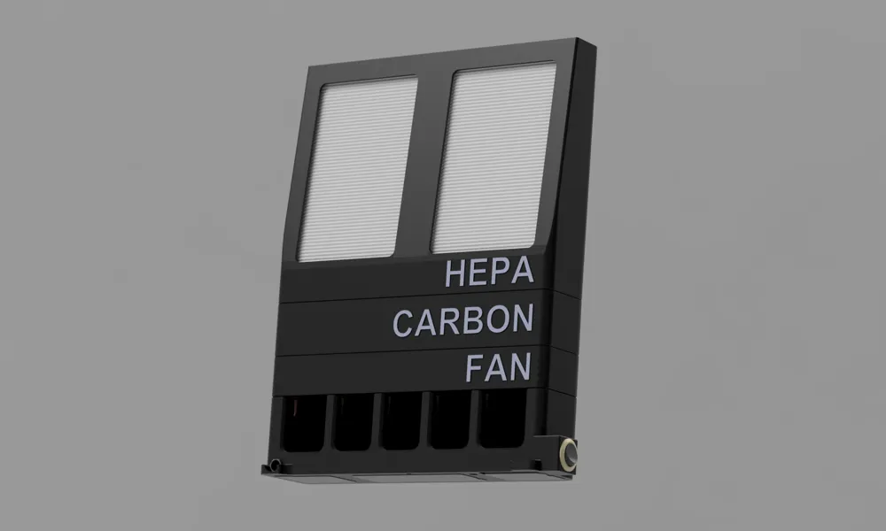 "BENTO BOX" 5 fan dual HEPA filter - Free 3D Print Model - MakerWorld