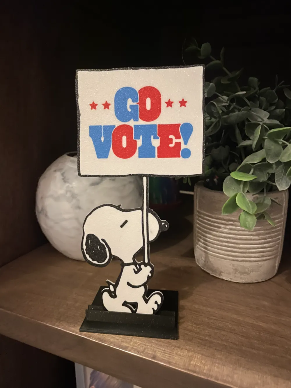 Snoopy Go Vote / 4 color / Display / Stand / by 3D Prints This ...