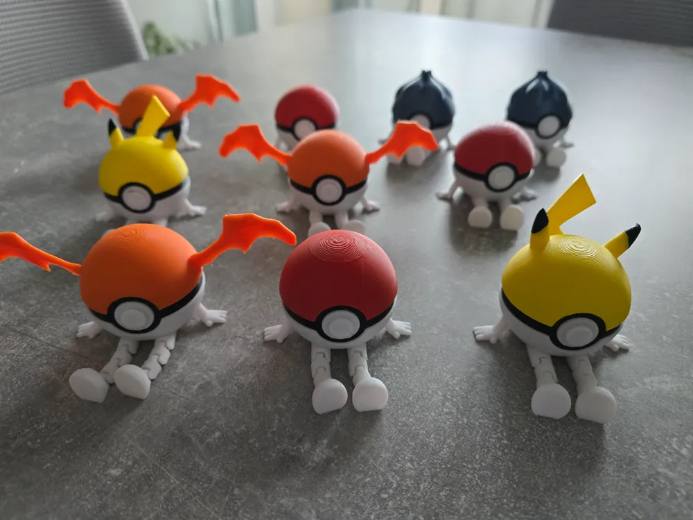 Articulated Pikachu Pokeball by 3Devil - MakerWorld