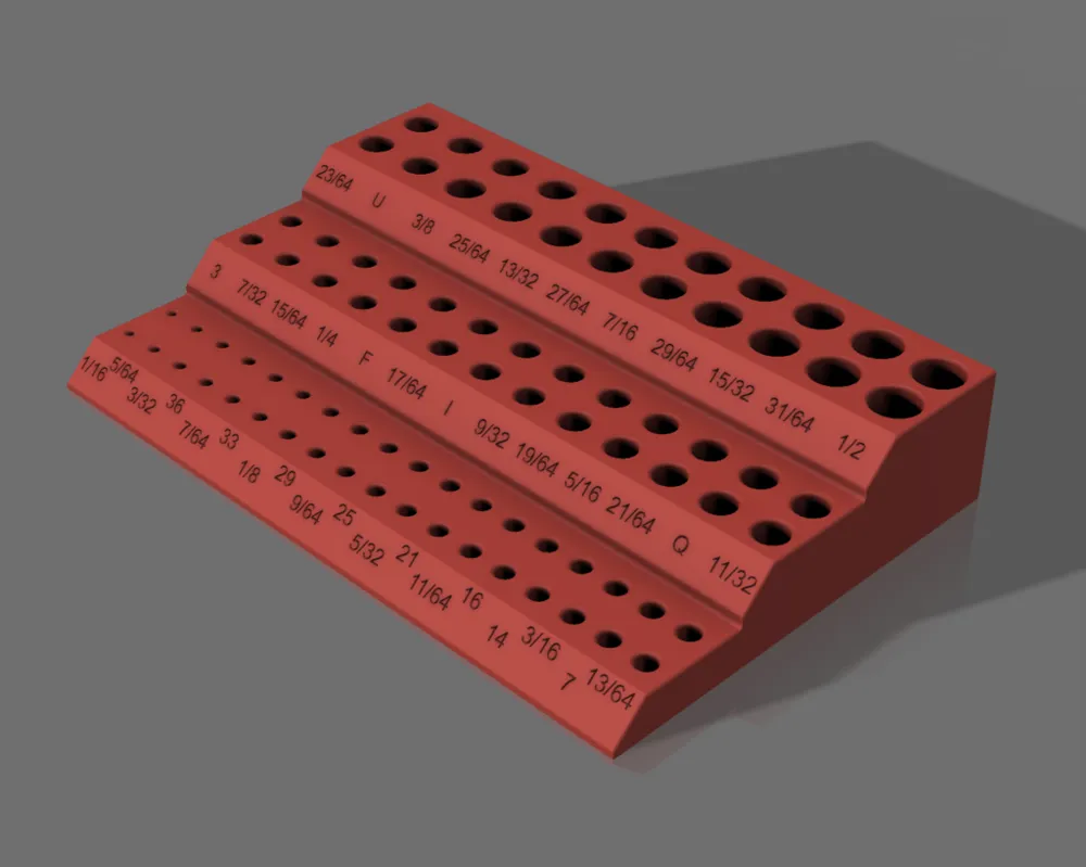 Imperial Drill Bit Organizer + Tap sizes - Free 3D Print Model - MakerWorld