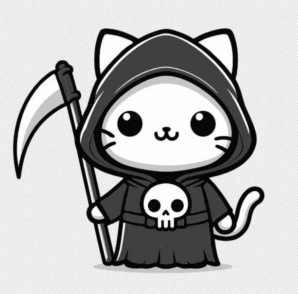 Grim Reaper Kitty decor/ Keychain by Atii757 - MakerWorld