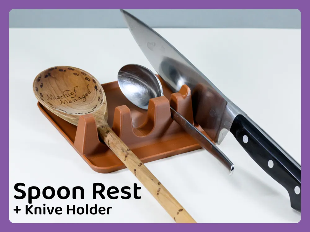 Spoon Rest with Holder for Spoons and Knives by iSlice&Print - MakerWorld