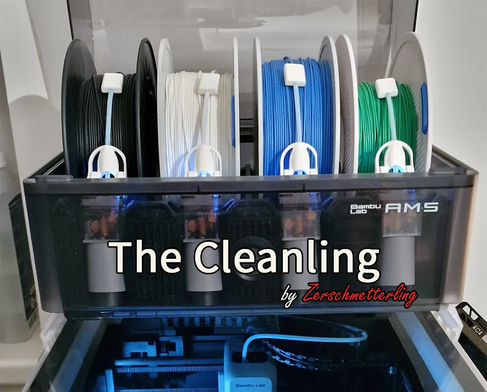 AMS Filament Guide / Cleaner - The Cleanling - Free 3D Print Model ...