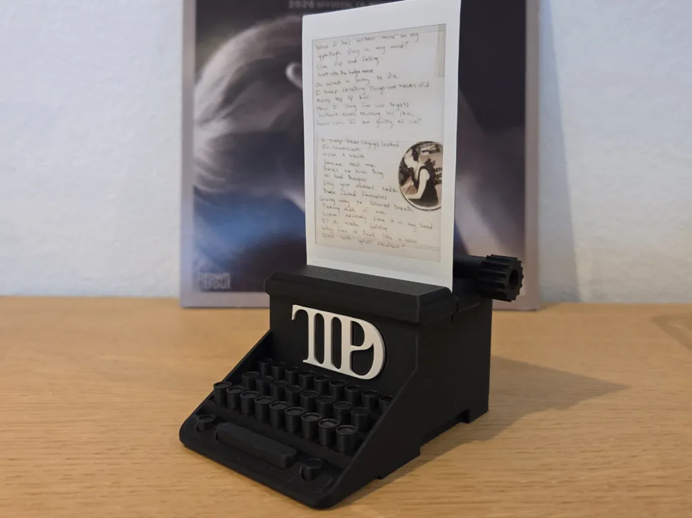 Taylor Swift - TTPD Type Writer (Photo Stand) - Free 3D Print Model ...
