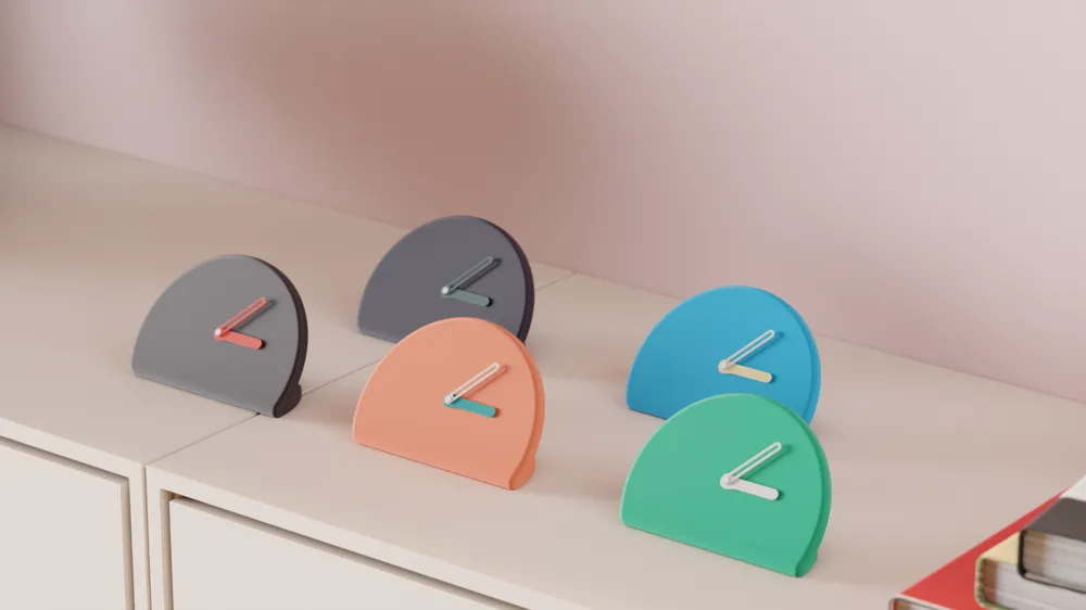 Modern Desktop Clock. Minimalist folded design - Free 3D Print Model ...