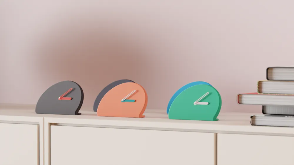 Modern Desktop Clock. Minimalist folded design - Free 3D Print Model ...