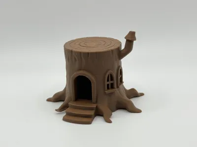 Tree Stump Cottage - Free 3D Print Model - MakerWorld