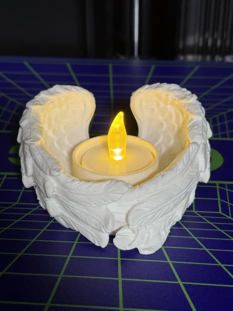 LED Tealight Candle Angel Wings - Free 3D Print Model - MakerWorld