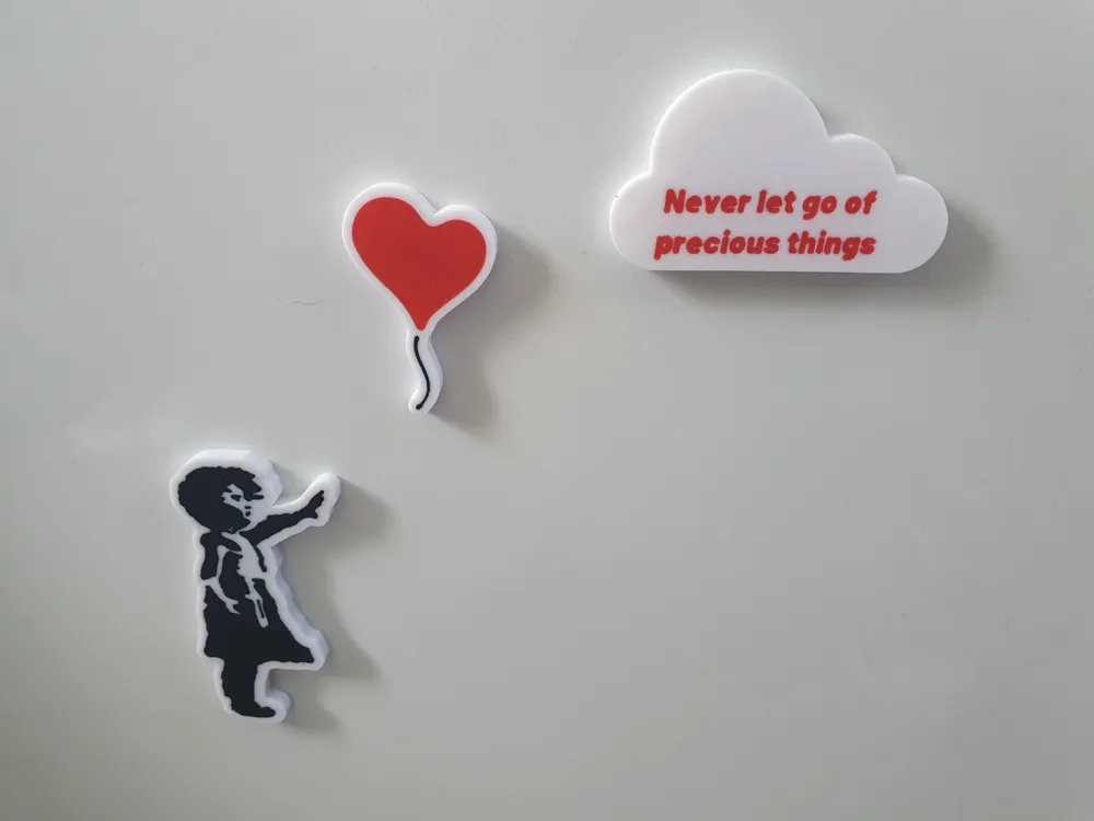 Banksy Girl with Balloon Fridge Magnet by bigAndra - MakerWorld