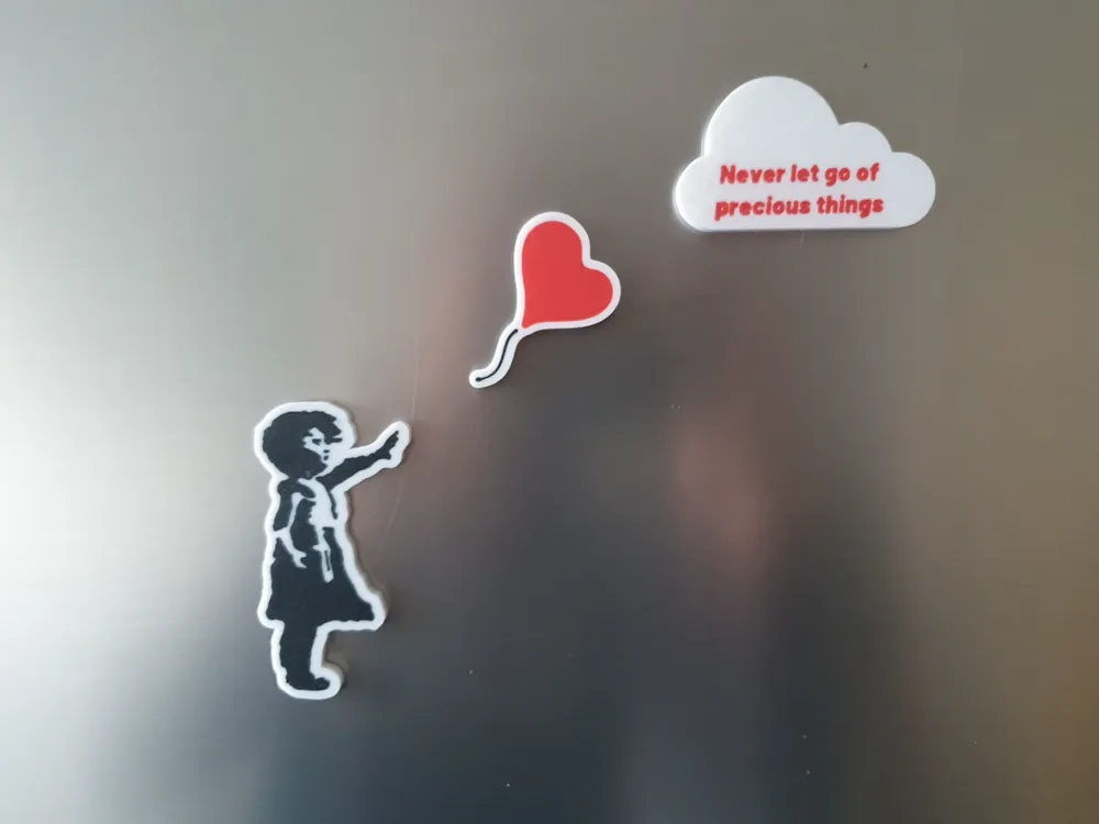 Banksy Girl with Balloon Fridge Magnet by bigAndra - MakerWorld