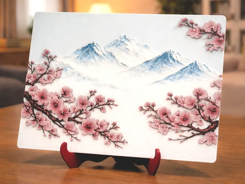 桃花 – HueForge 风格 - 免费 3D 打印模型 - MakerWorld