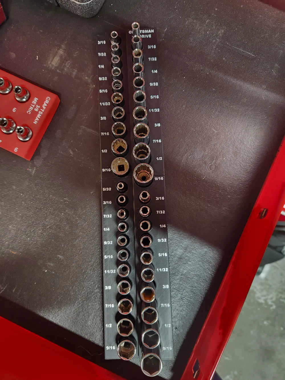 Craftsman 1/4in drive SAE Socket Holder by user_269778584 - MakerWorld