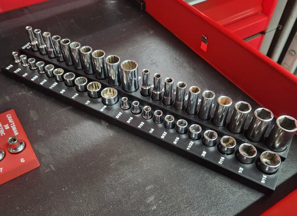 Craftsman 1/4in drive SAE Socket Holder by user_269778584 - MakerWorld