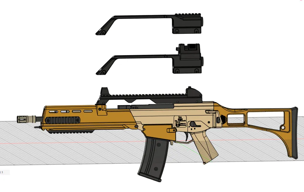 HK G36 K battle assault rifle handle (Three types) - Free 3D Print ...