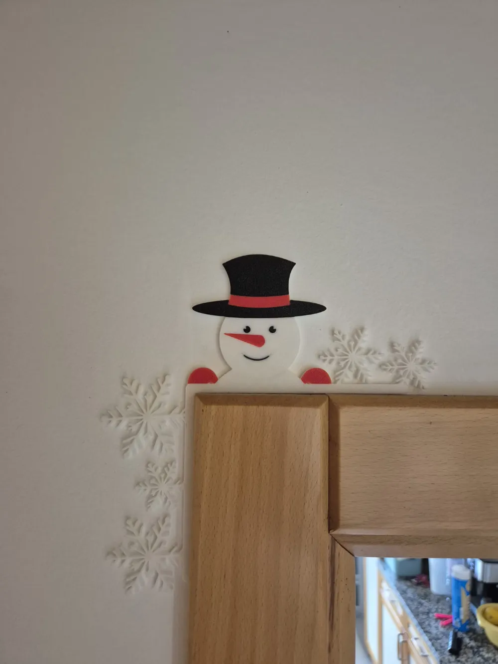 Christmas Multicolor Snowman Door Corner - Free 3D Print Model - MakerWorld