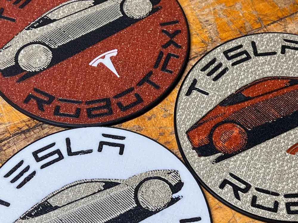 Tesla Robotaxi Coaster by jetpad - MakerWorld