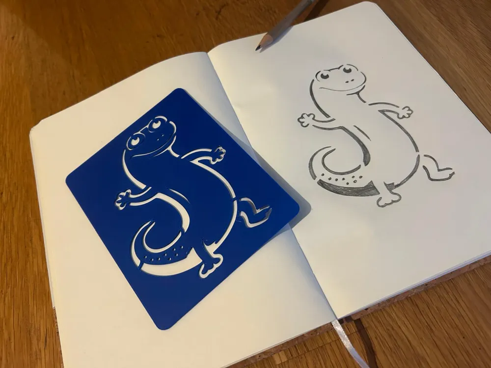 Tom Lizard Drawing Template - Free 3D Print Model - MakerWorld