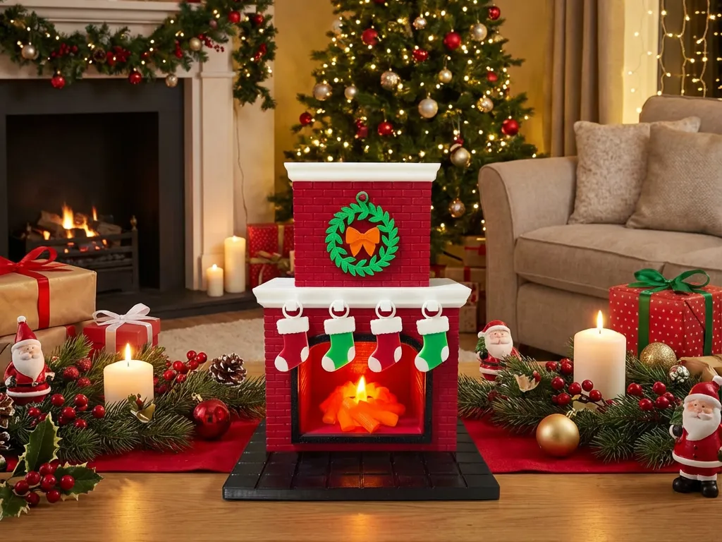 Christmas fireplace - Free 3D Print Model - MakerWorld