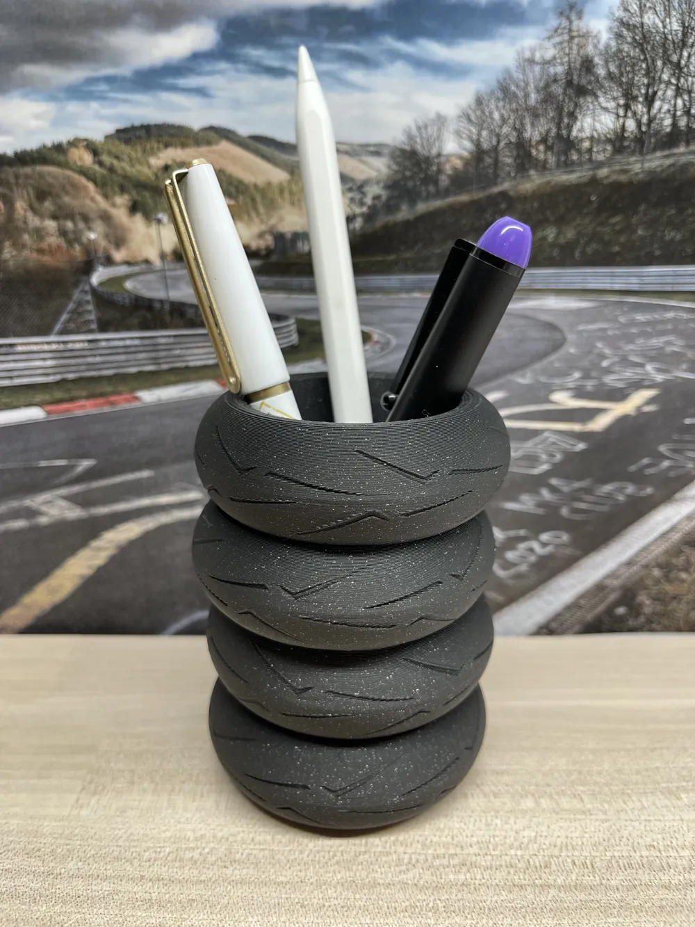 Motorcycle Tire Stack Pen Holder- Desk Organizer - Free 3D Print Model ...