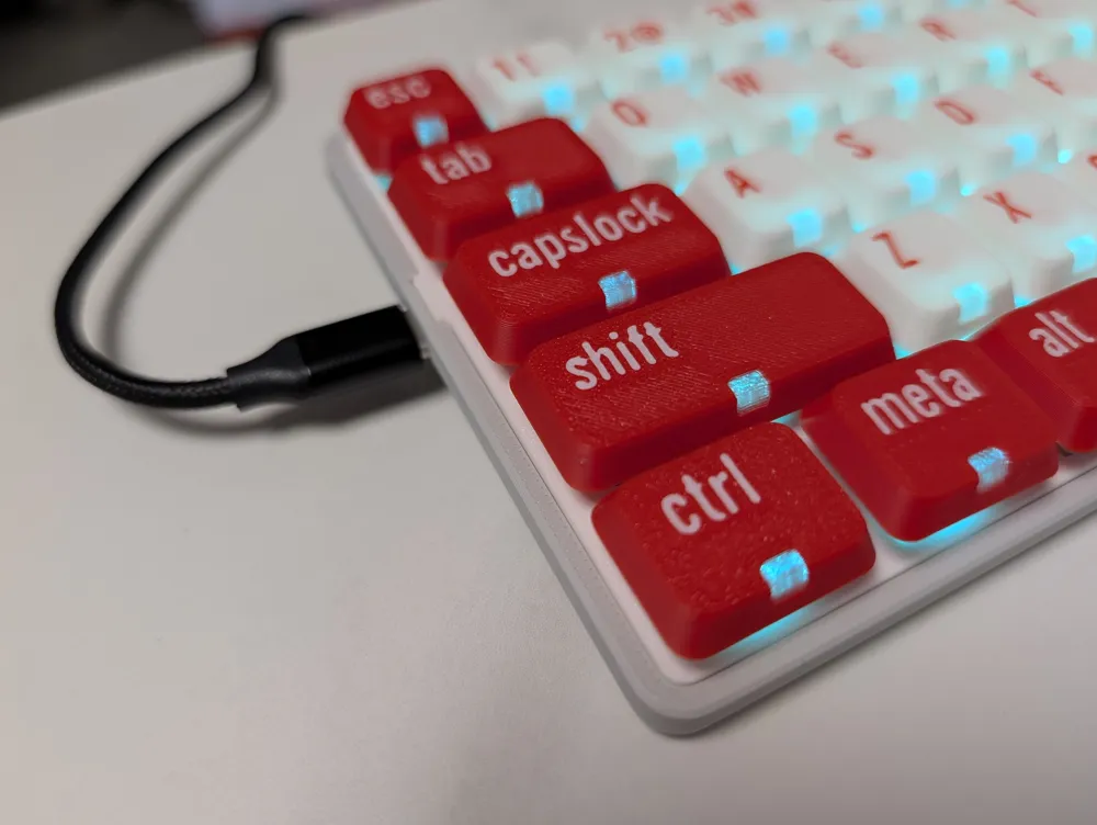 Backlit Low-Profile Keycaps | 60% ANSI - Free 3D Print Model - MakerWorld