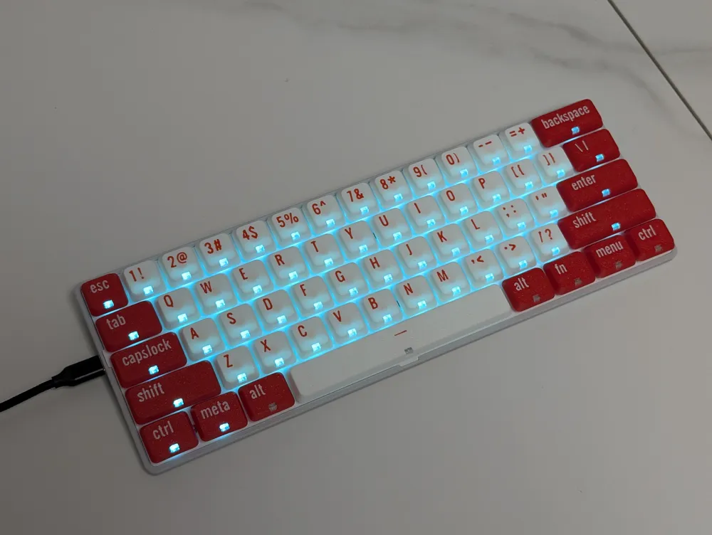 Backlit Low-Profile Keycaps | 60% ANSI - Free 3D Print Model - MakerWorld