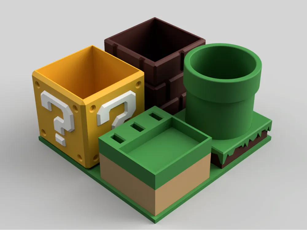 Super Mario Desk Organizer - Free 3D Print Model - MakerWorld