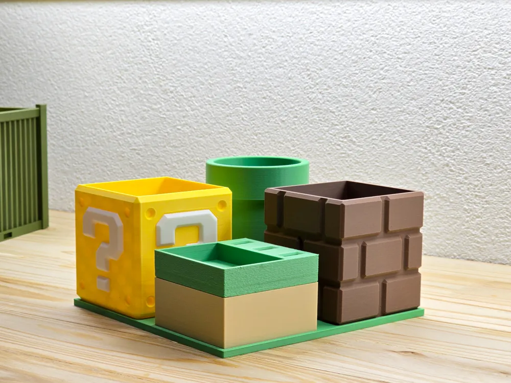 Super Mario Desk Organizer - Free 3D Print Model - MakerWorld