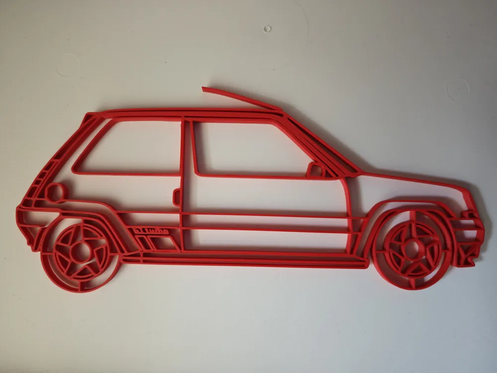 Renault 5 GT Turbo Line Art by Admiral_Ackbar - MakerWorld