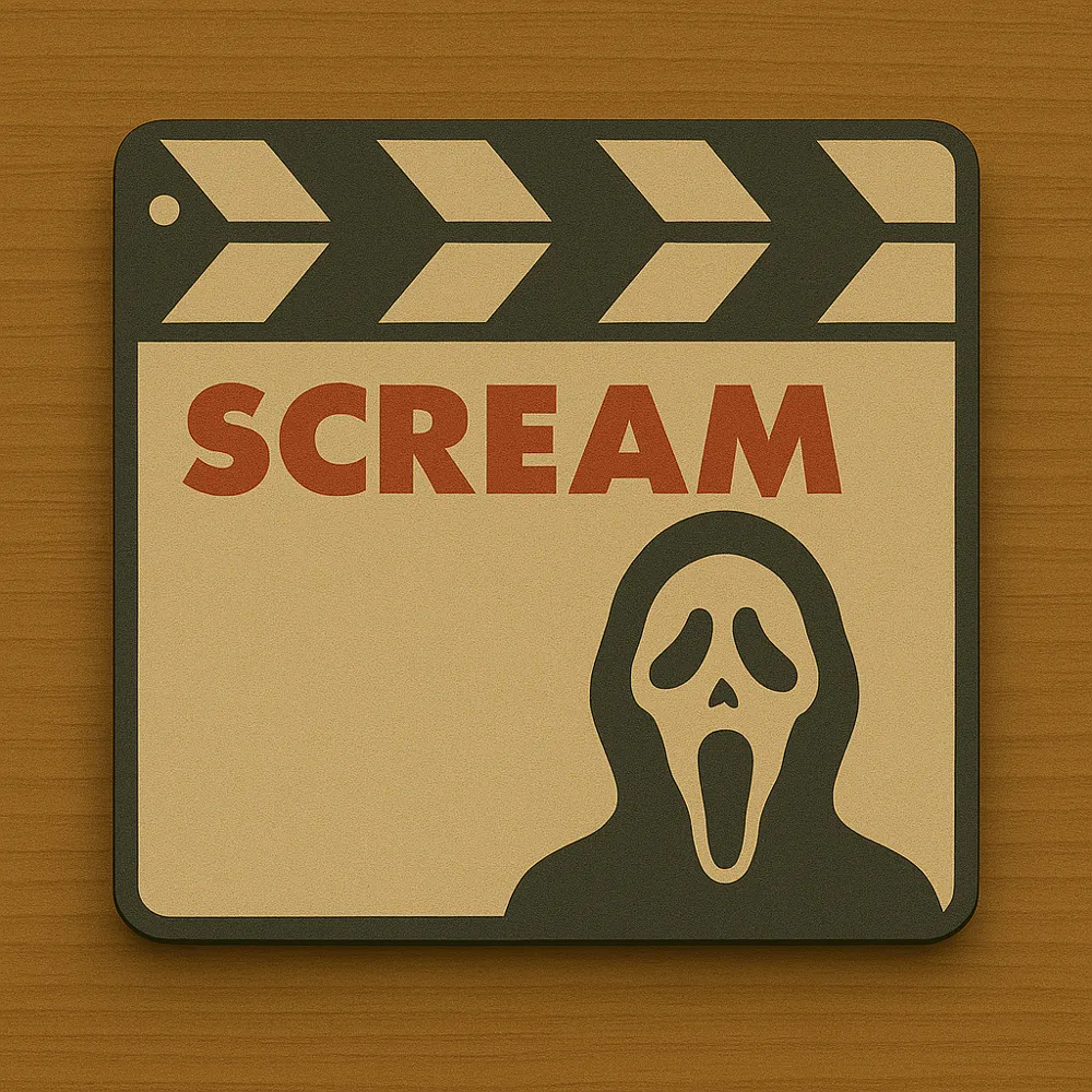 Scream Movie Clapboard Coaster - Free 3D Print Model - MakerWorld