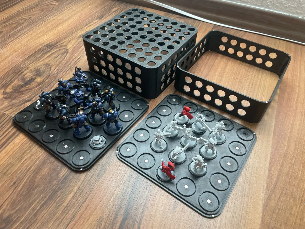 Minis 25-32mm 5x5 Base Travelbox 40k by Marschmellow0815 MakerWorld ...