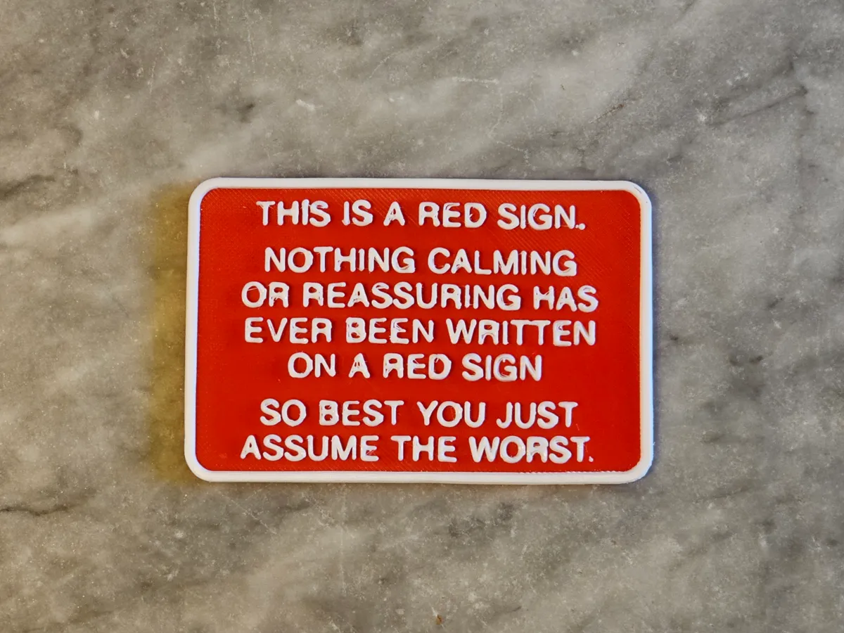 Red alarming sign - Free 3D Print Model - MakerWorld