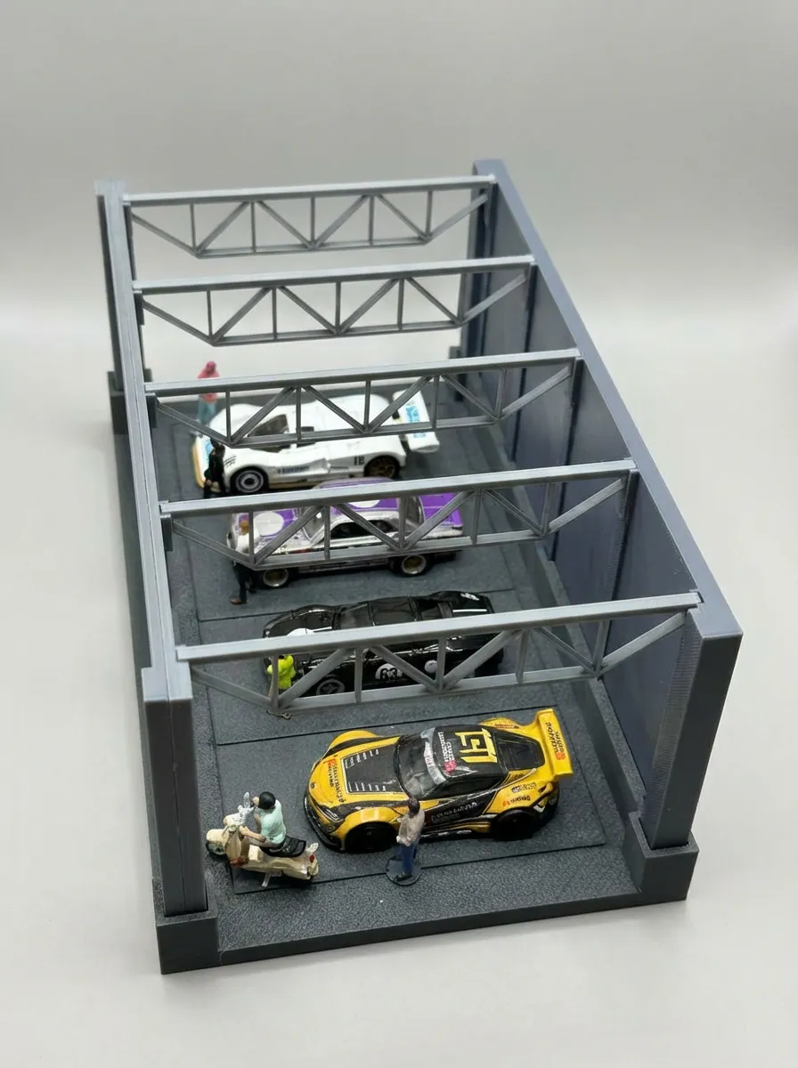 1/64 Open Garage Showroom Diorama - Free 3D Print Model - MakerWorld