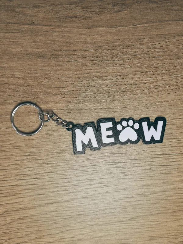 MEOW - MOW - Cute Cat Keychain and Bag Ornament by saya3design - MakerWorld