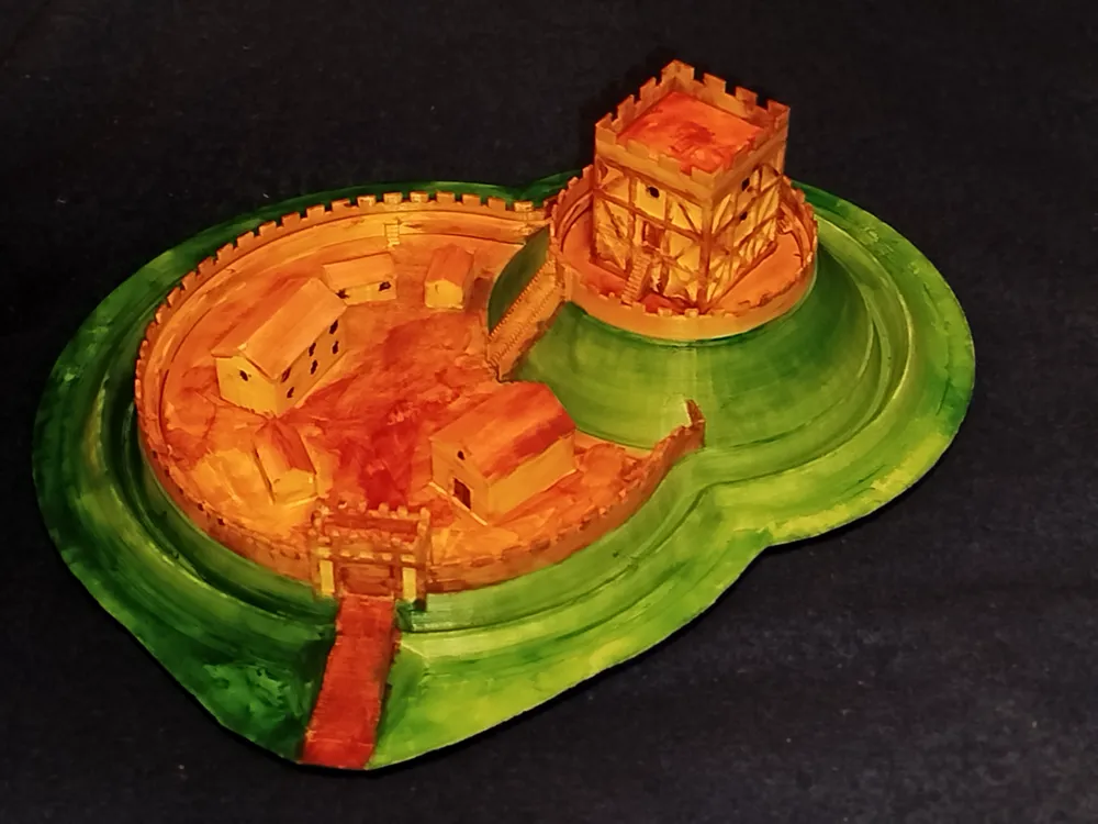 Early Norman Motte and Bailey Castle - Free 3D Print Model - MakerWorld
