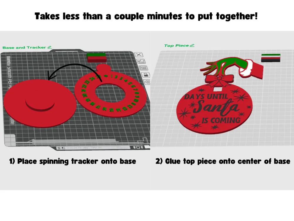 Christmas Countdown Spinner by Wachtel's Whatnots - MakerWorld