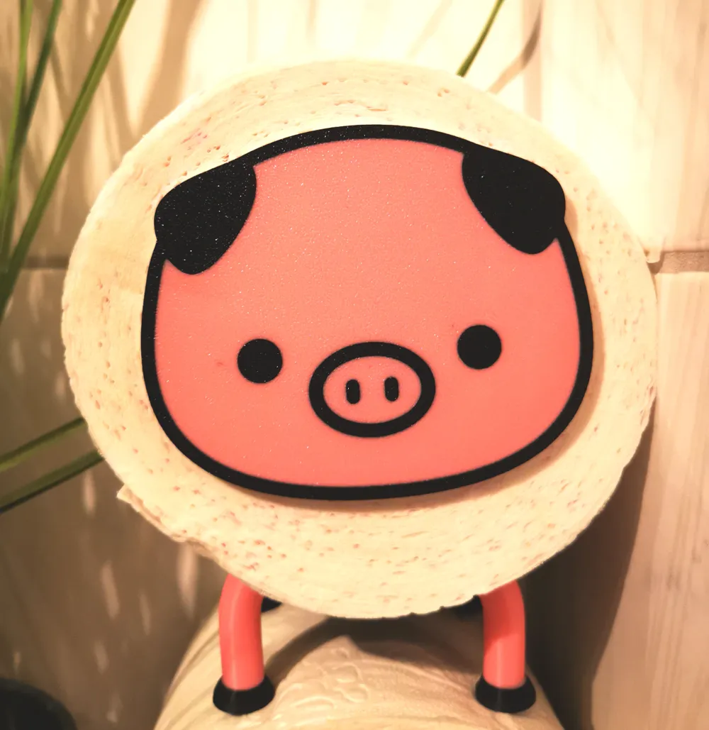 Pig toilet paper holder NO GLUE Bathroom decor by kevin.goetz - MakerWorld