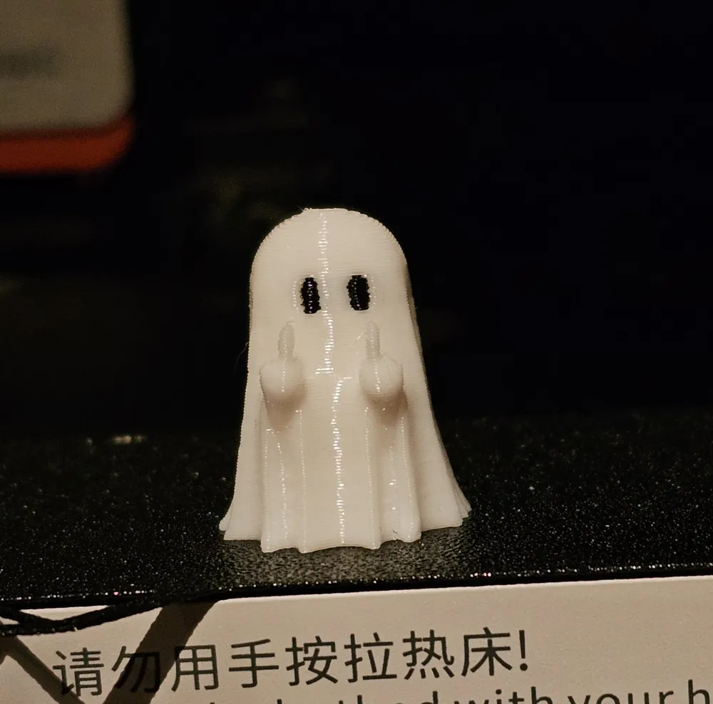 Cute ghost with middle finger Halloween decoration - Free 3D Print ...
