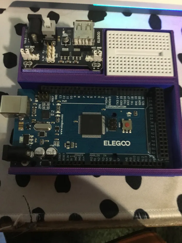 Arduino Mega + Breadboard + Power Supply by I just got a 3d printer ...