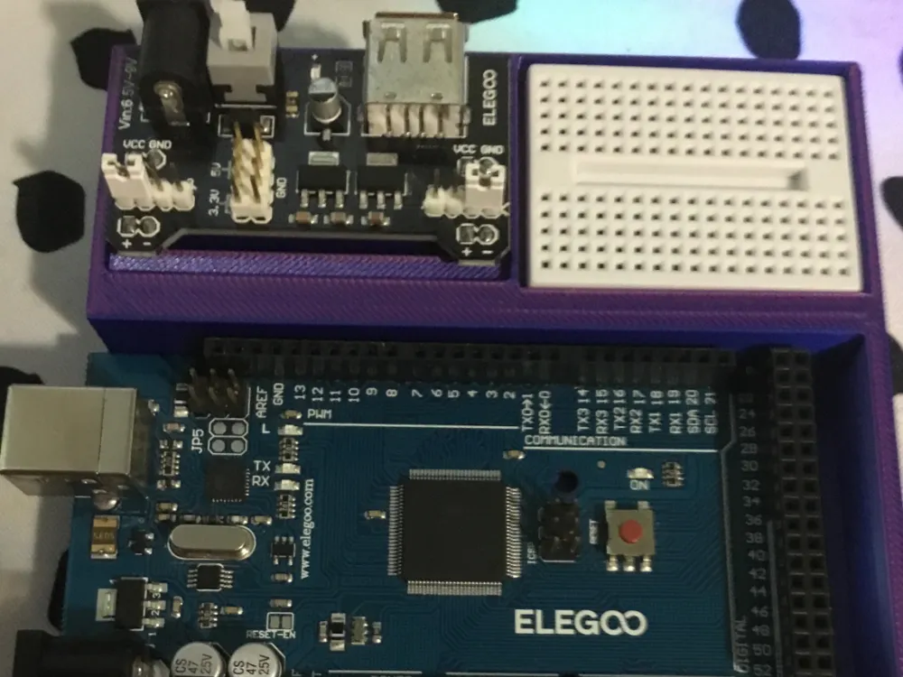 Arduino Mega + Breadboard + Power Supply by I just got a 3d printer ...