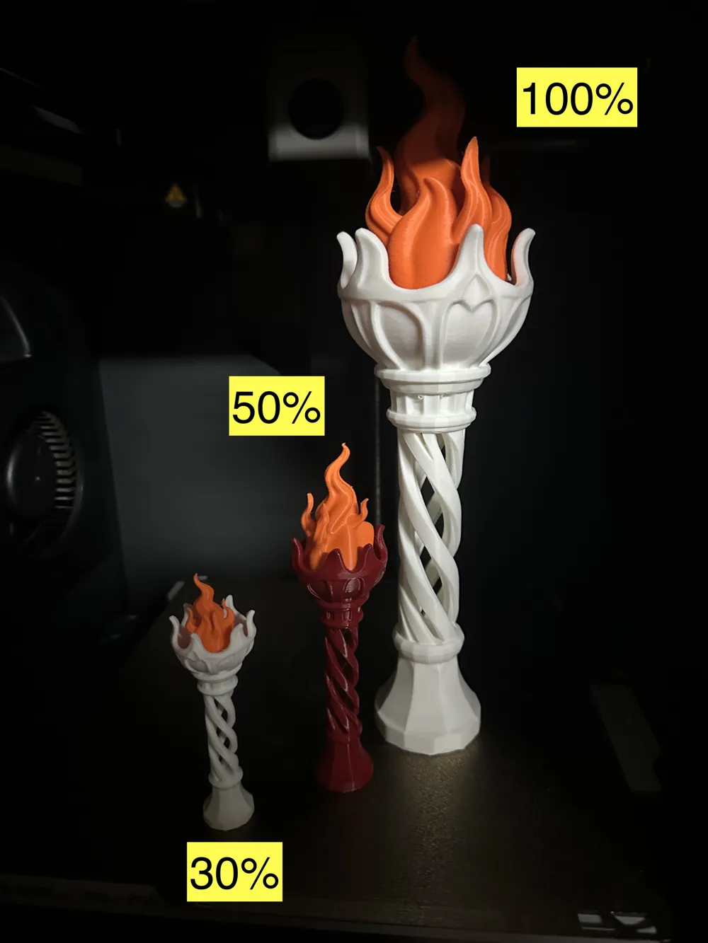 Twisted Torch with Hollow Illuminated Flame - Free 3D Print Model ...