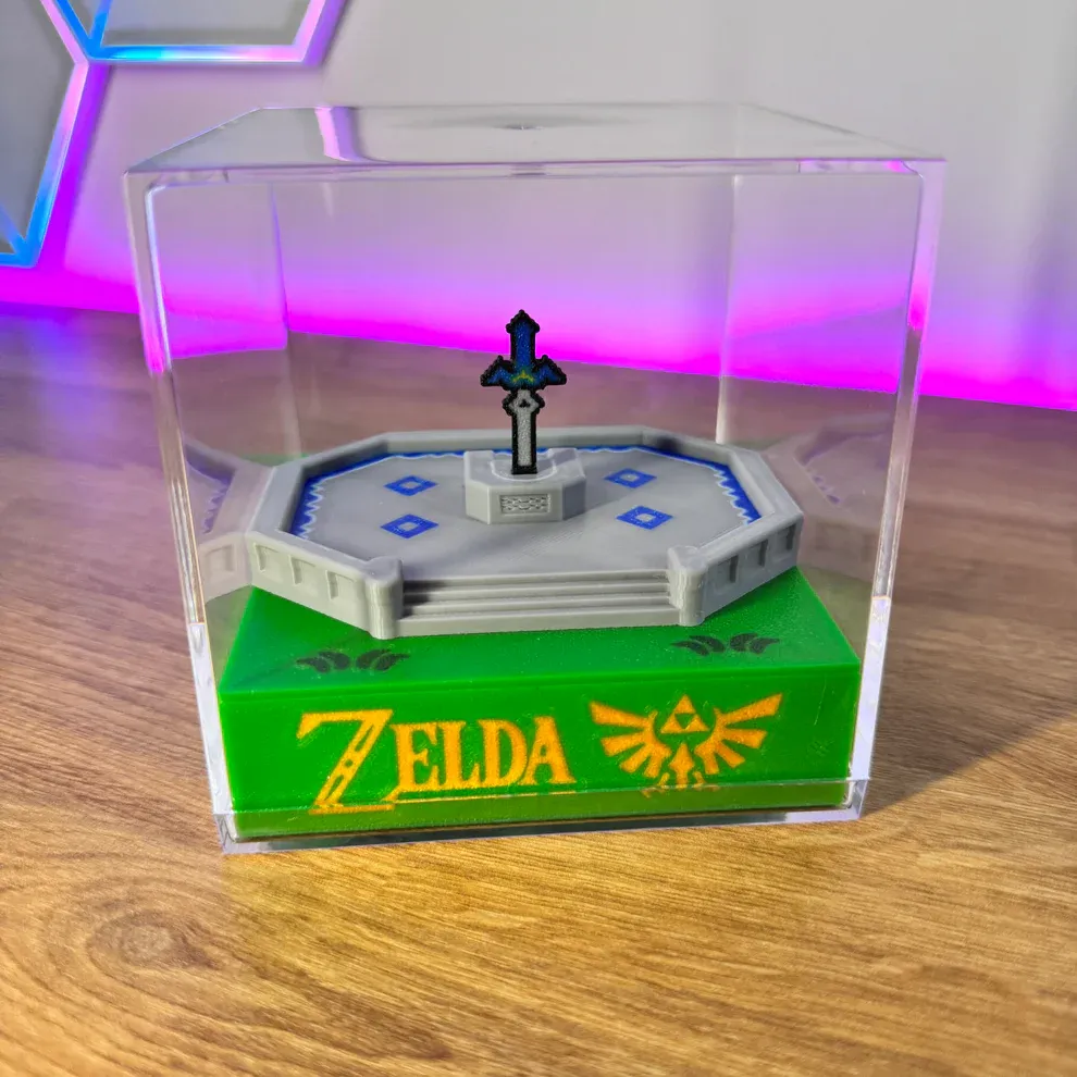 Zelda Master Sword Scene in Cube by On Points Designs MakerWorld ...