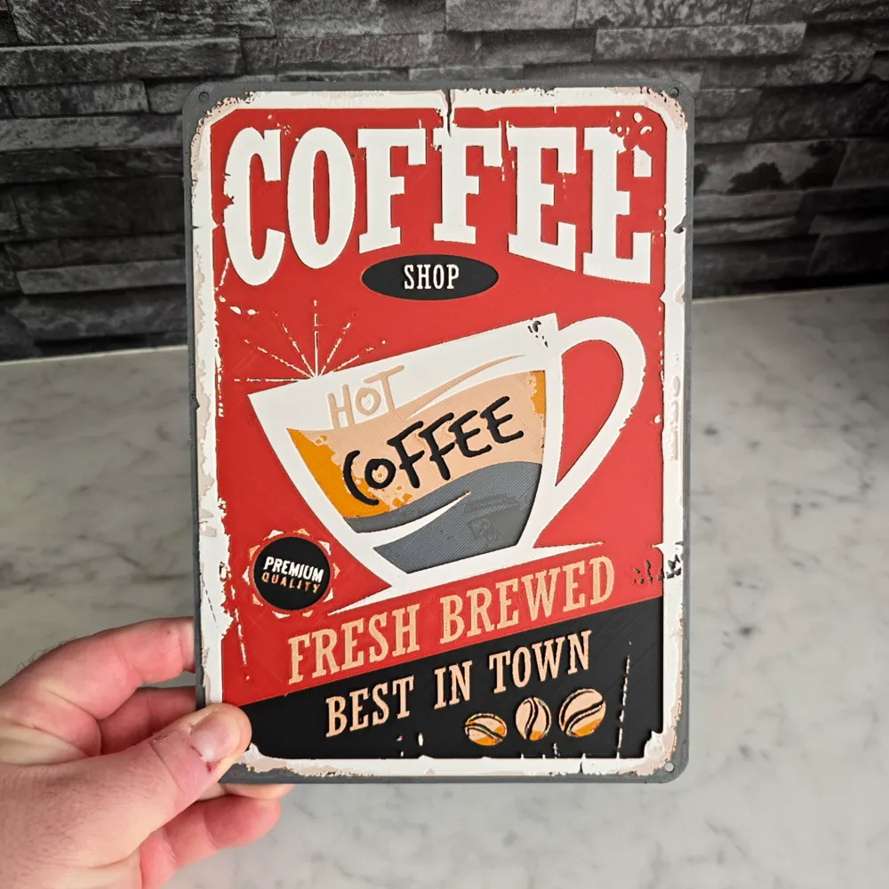 Hueforge Vintage COFFEE SHOP - Free 3D Print Model - MakerWorld