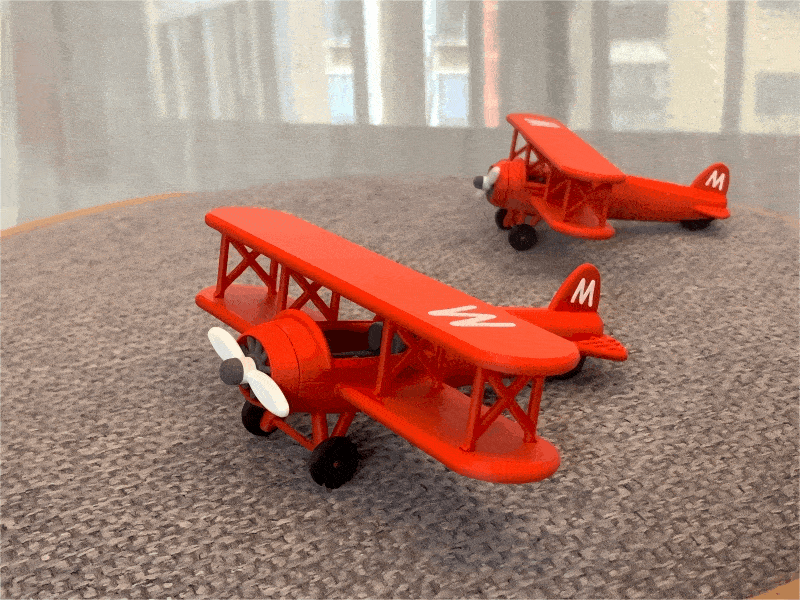 Biplane Model - Propellers Rotate Interactively, Mini Printable, No AMS ...