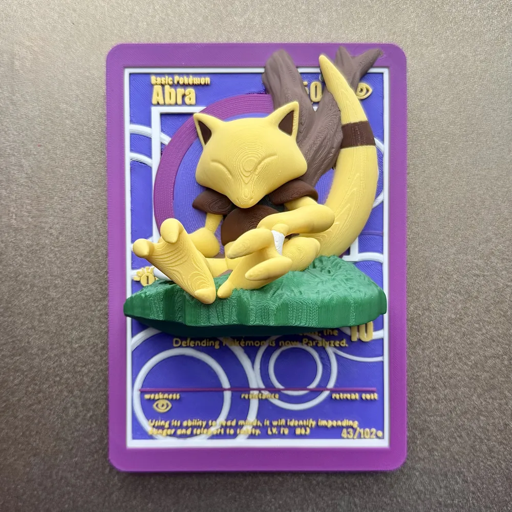 Abra 3D Printable Pokémon Card; Pokemon TCG - Free 3D Print Model ...