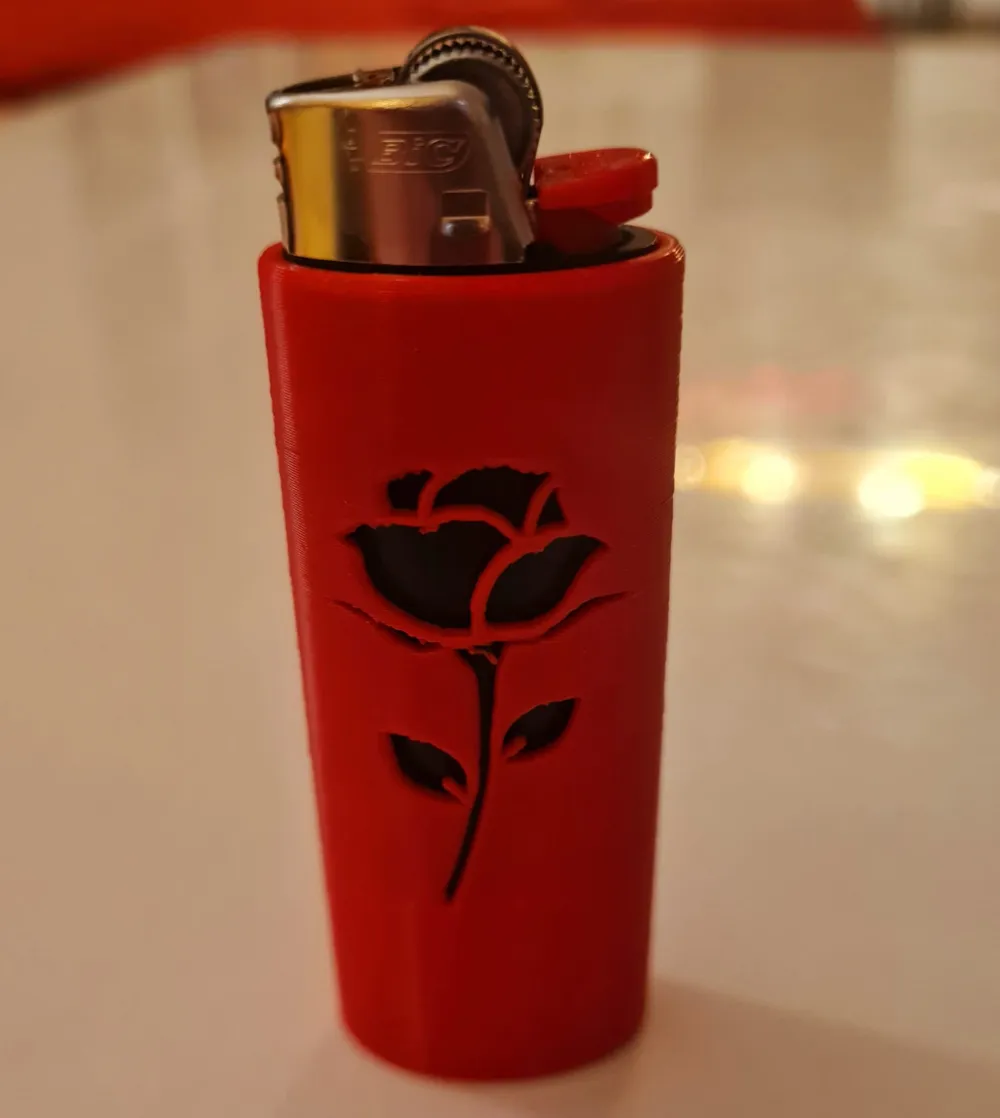 BIC lighter Cover "ROSE" - Free 3D Print Model - MakerWorld