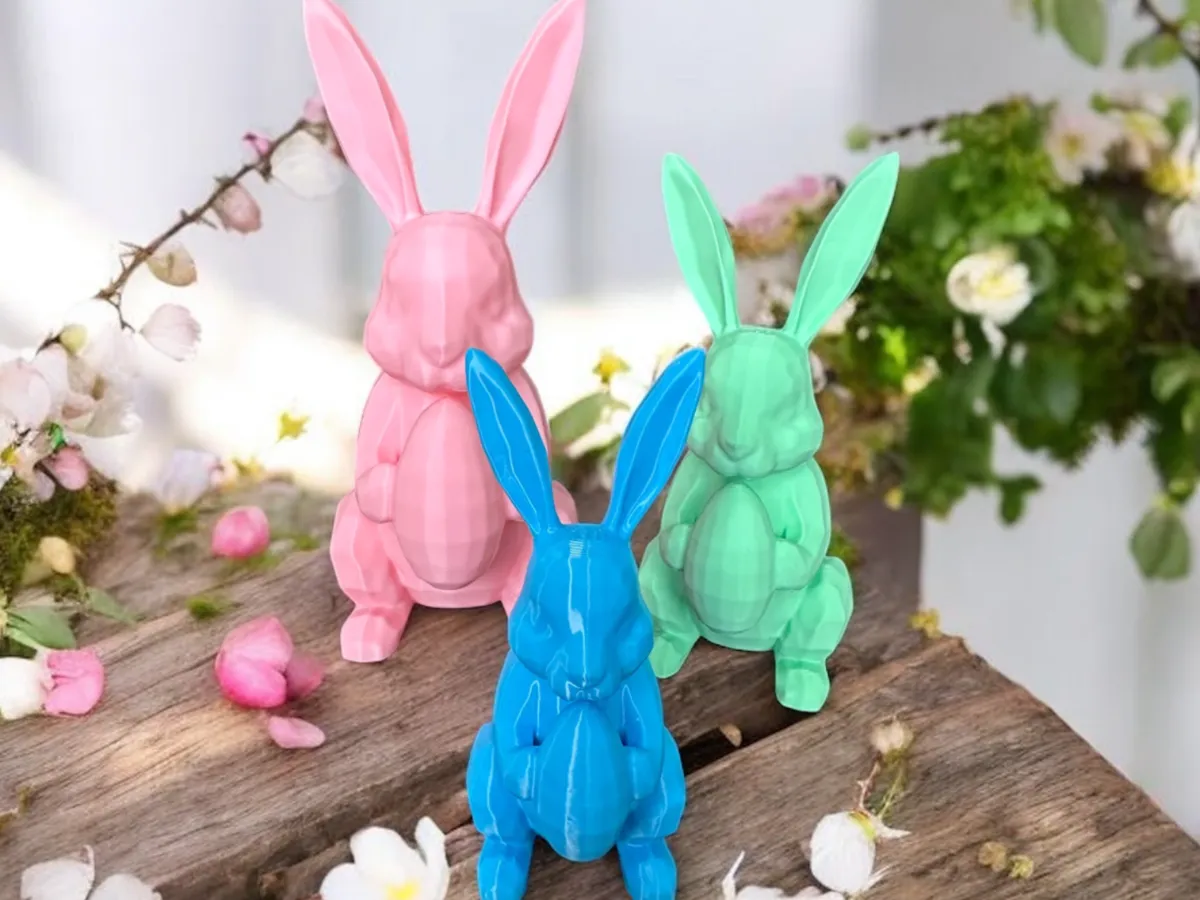 Geometric Easter Bunny with Egg - Free 3D Print Model - MakerWorld