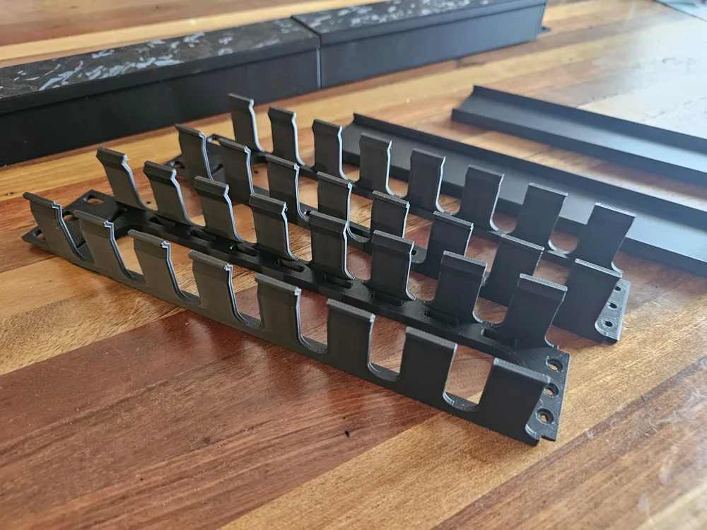 19in Server Rack Mount Cable Finger Basket Channel - Free 3D Print ...